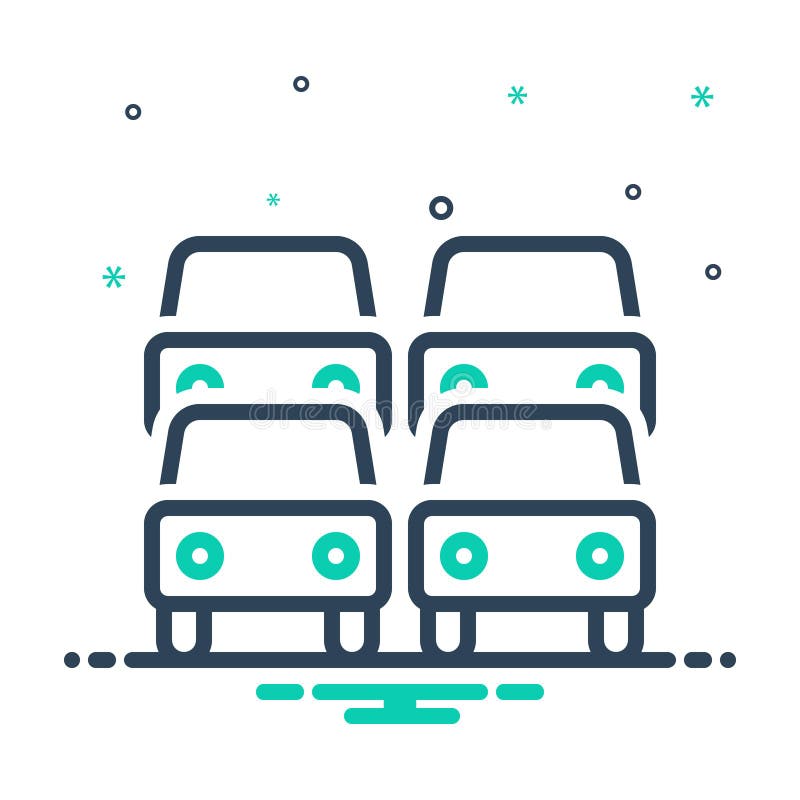 Mix Icon for Traffic, Transportation and Car Stock Vector ...