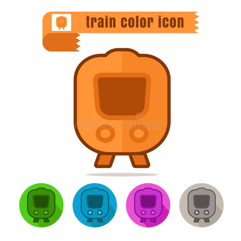 Icon Train Color on White Background Stock Vector - Illustration of ...