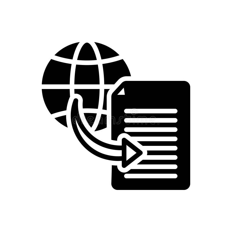 Black Solid Icon for Transfer, Shifting and Transfer Stock Illustration ...