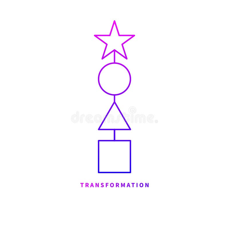 Icon Transformation. Transition of Geometric Shapes Stock Vector ...