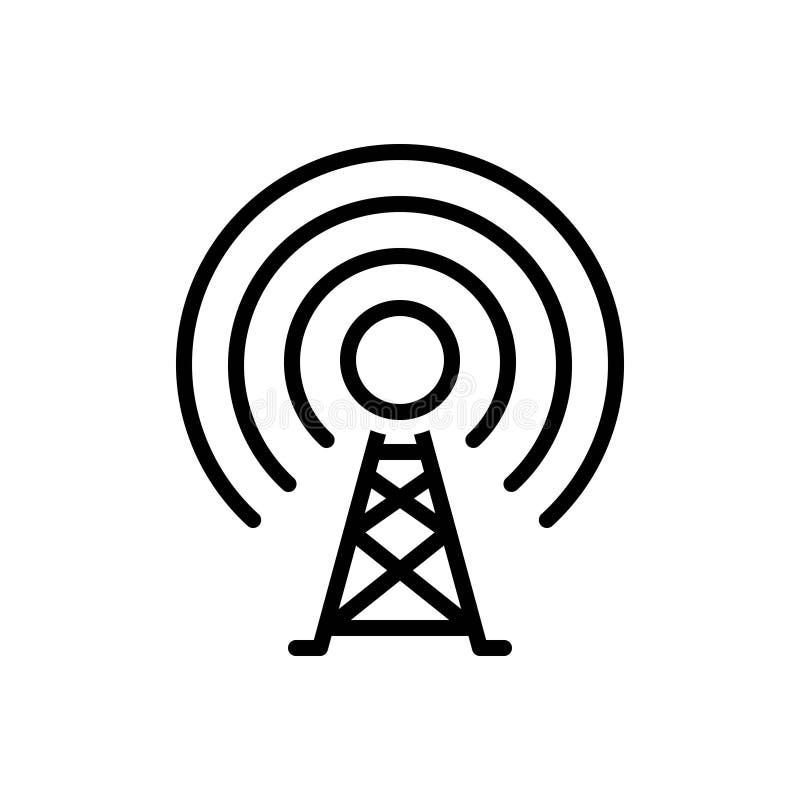 Black Line Icon for Transmit, Signal and Receive Stock Vector ...