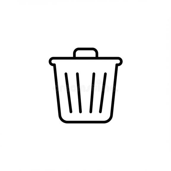 Icon of a Trash Bin with a Simplistic Design. the Bin Has a Rounded ...