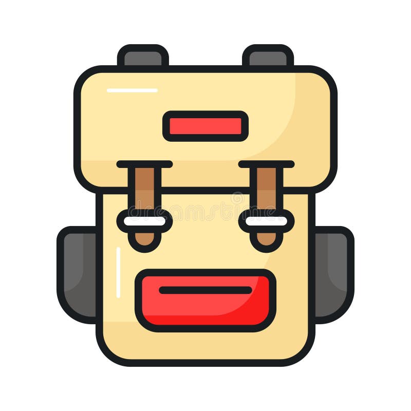 An Icon of Traveling Backpack, Cute Rucksack Vector in Modern Style ...