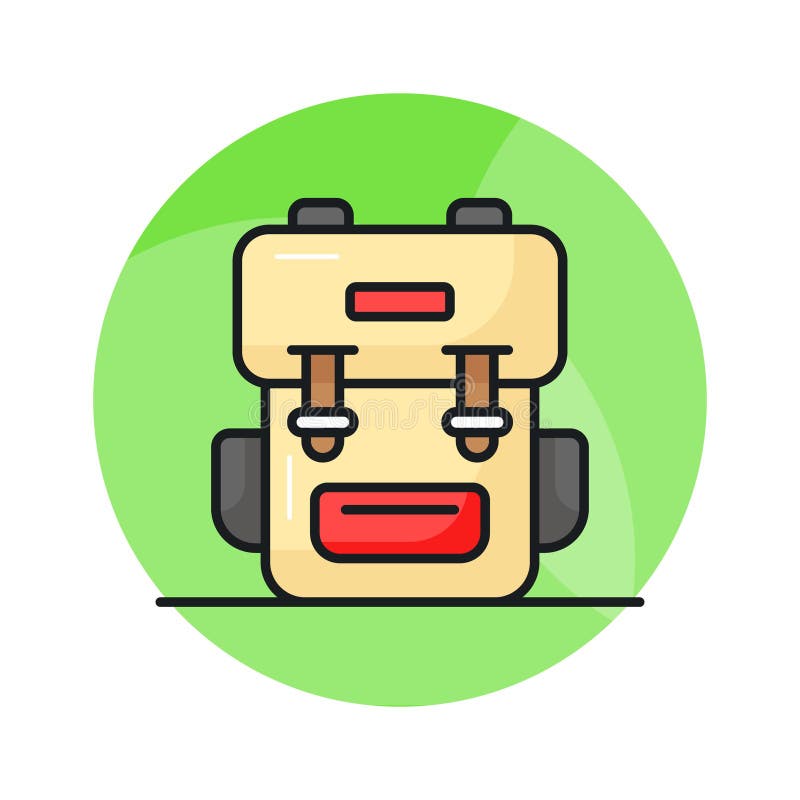 An Icon of Traveling Backpack, Cute Rucksack Vector in Modern Style ...