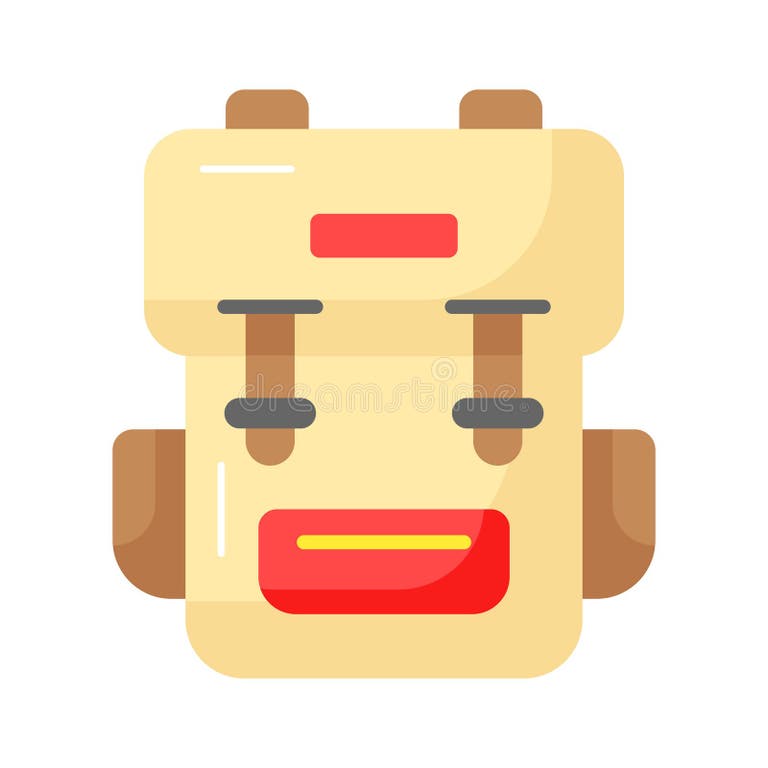 An Icon of Traveling Backpack, Cute Rucksack Vector in Modern Style ...