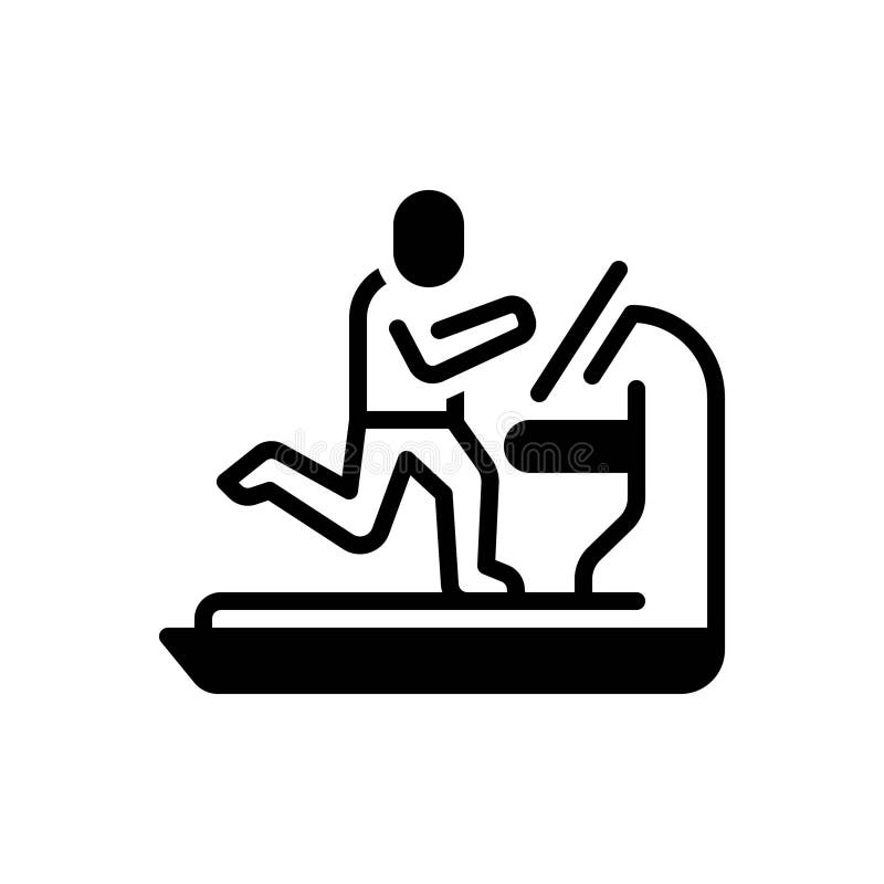 Black Solid Icon for Treadmill, Machine and Gym Stock Vector ...