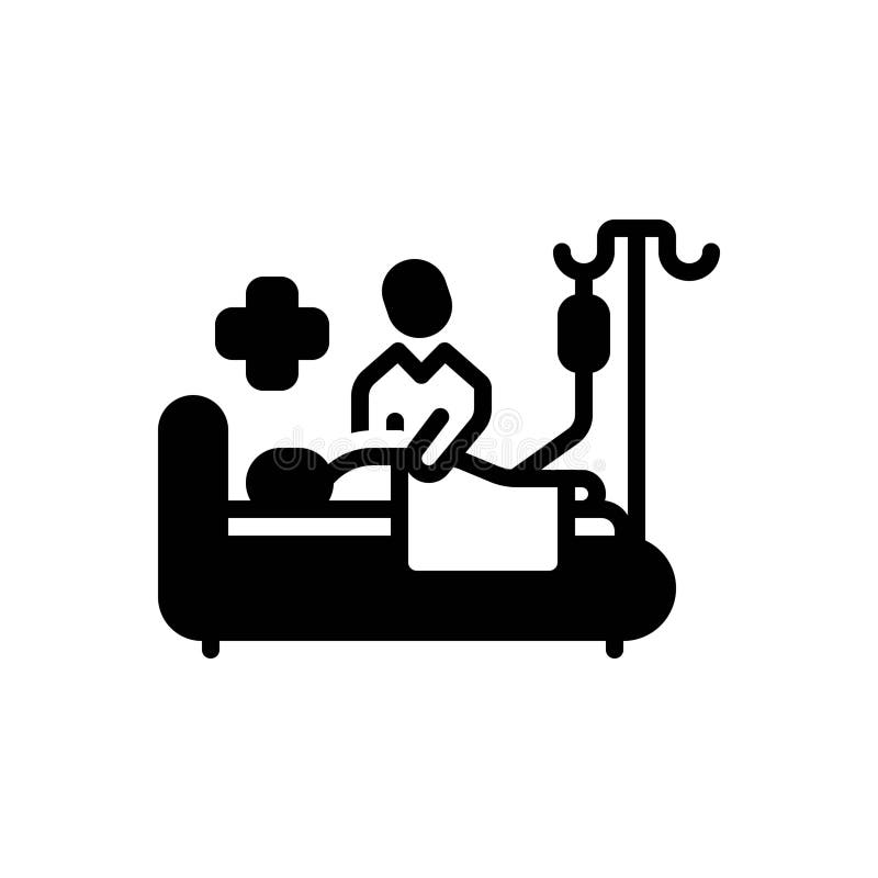 Black Solid Icon for Treatment, Cure and Sickness Stock Vector ...