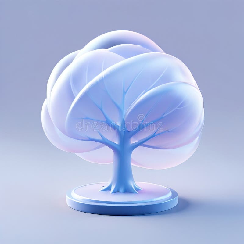 Icon of Tree, Glossy Glass Style Stock Illustration - Illustration of ...