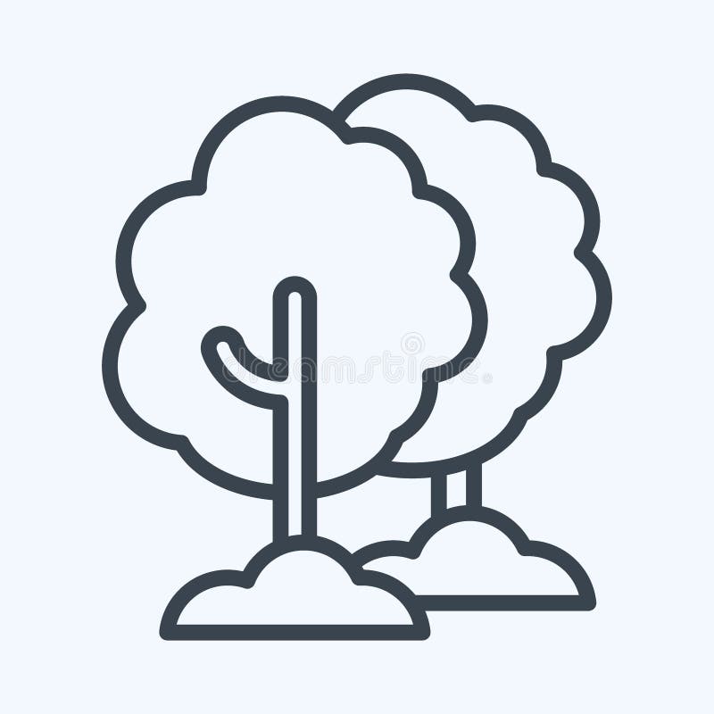 Icon Tree. Suitable for Garden Symbol. Line Style. Simple Design ...