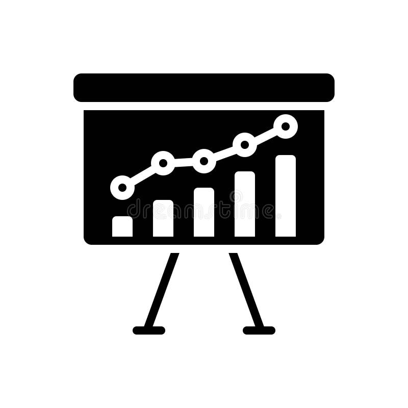 Black Solid Icon for Trend, Tendency and Financial Stock Vector ...