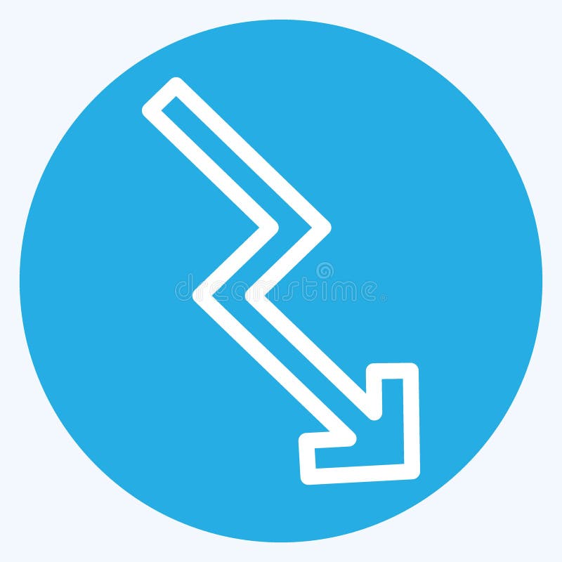 Icon Trending Down - Blue Eyes Style - Simple Illustration,Editable ...