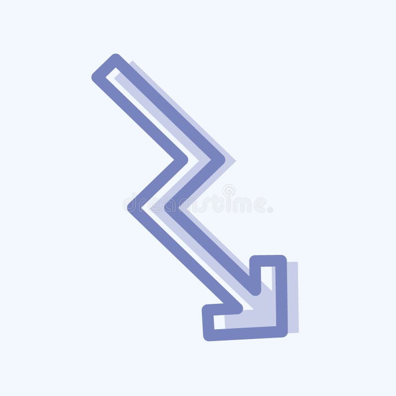 Icon Trending Down - Two Tone Style - Simple Illustration,Editable ...