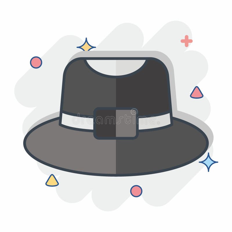 Icon Trilby. Related To Hat Symbol. Comic Style. Simple Design Editable ...