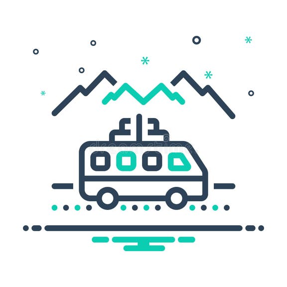 Mix Icon for Trips, Promenade and Excursion Stock Illustration ...