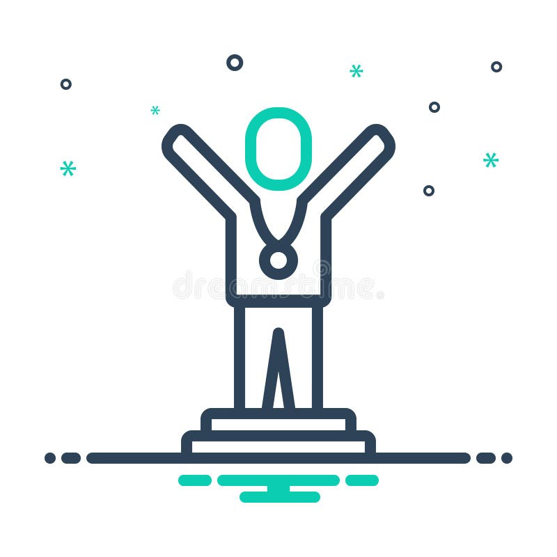 Mix Icon for Triumph, Victory and Win Stock Vector - Illustration of ...