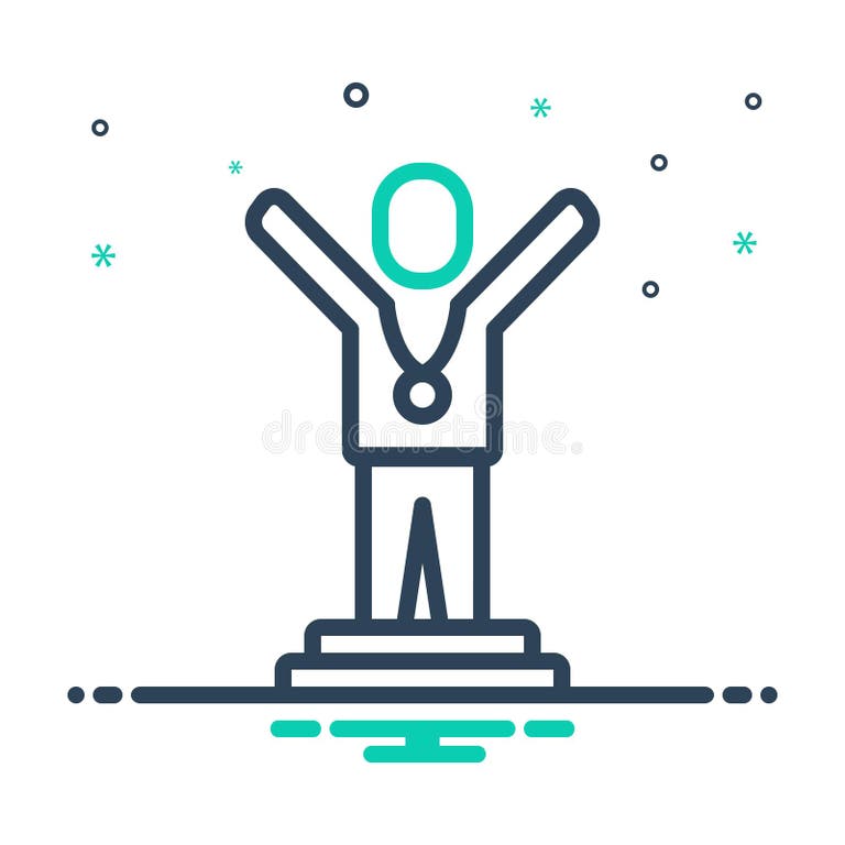 Mix Icon for Triumph, Victory and Win Stock Vector - Illustration of ...