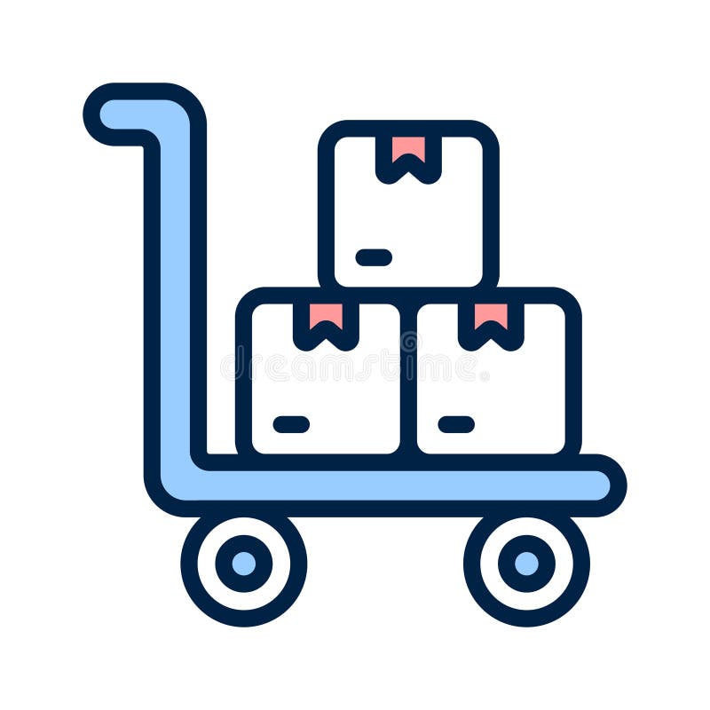 Icon of a Trolley Used for Carrying Items Stock Vector - Illustration ...