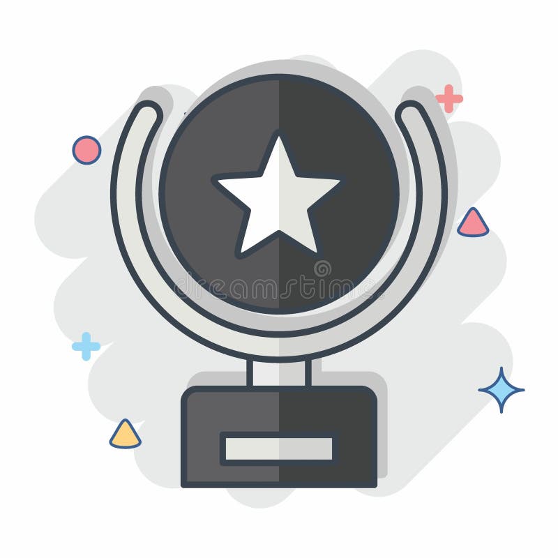 Icon Trophy. Related To Award Symbol. Comic Style. Simple Design ...