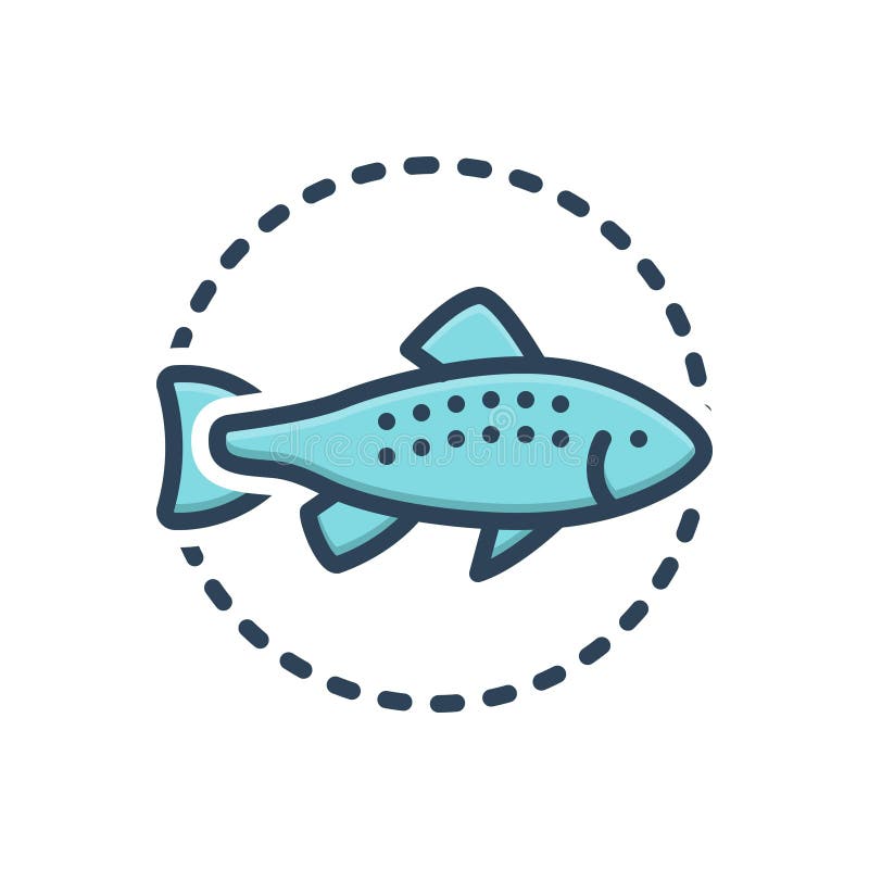 Color Illustration Icon for Trout, Salmon and Fish Stock Vector ...
