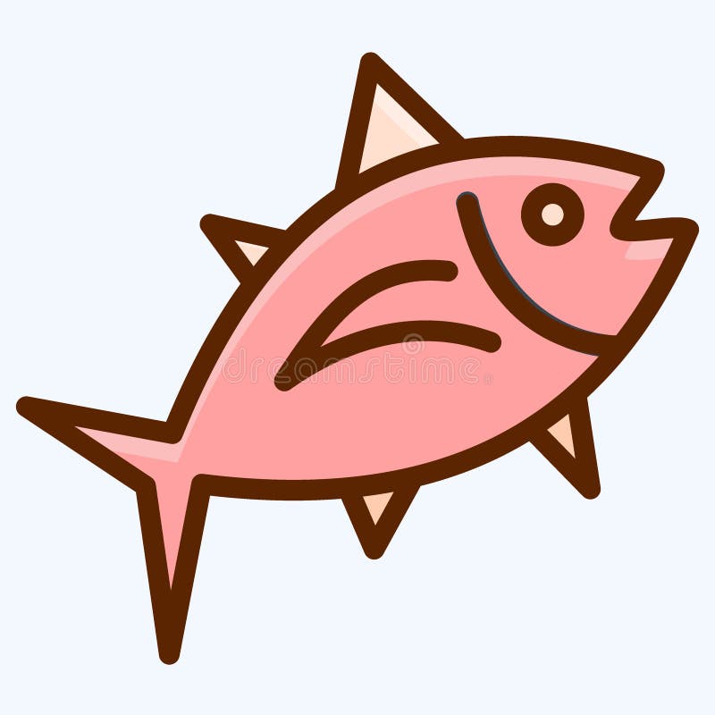 Icon Tuna. Suitable for Seafood Symbol. Flat Style. Simple Design ...