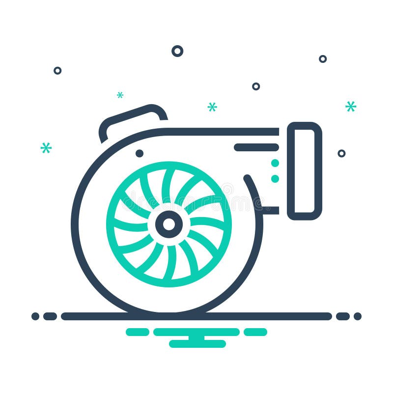 Mix Icon for Turbo, Turbocharger and Power Stock Illustration ...