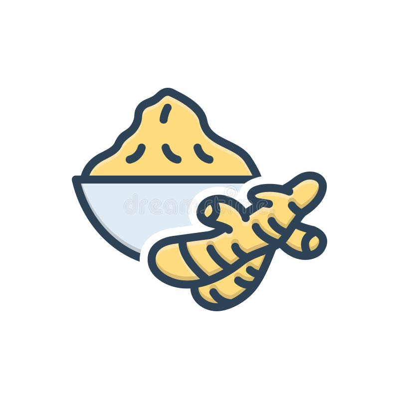 Color Illustration Icon for Turmeric, Longa and Ginger Stock ...