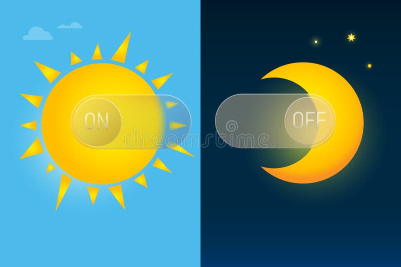 Change of Day and Night Design Stock Vector - Illustration of universe ...