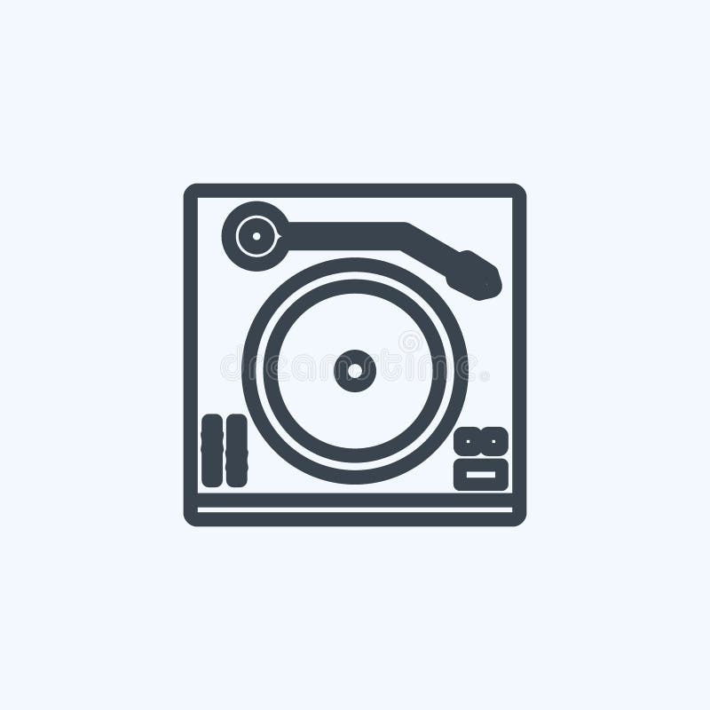 Icon Turntable. Suitable for Home Symbol. Line Style. Simple Design ...