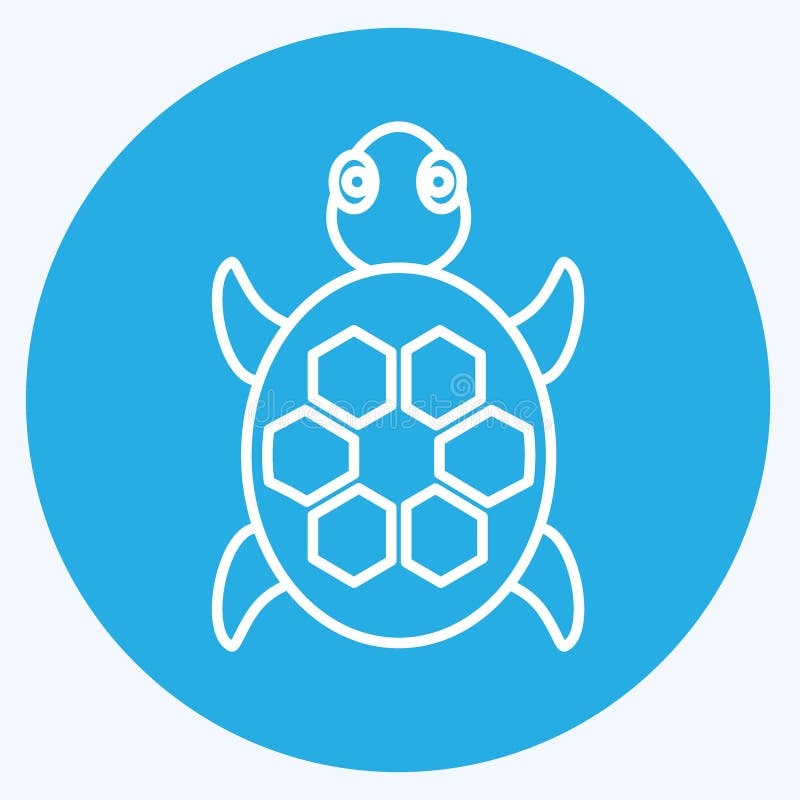 Icon Turtle. Suitable for Animal Symbol. Blue Eyes Style. Simple Design ...