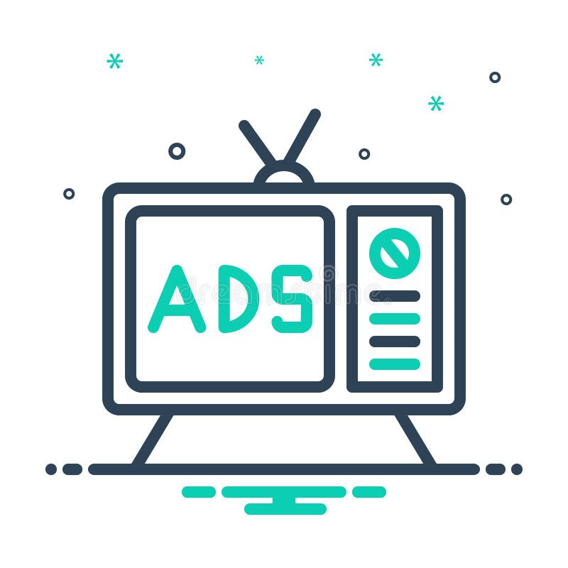 Mix Icon for Tv-Ads, Advertisement and Abroadcast Stock Vector ...