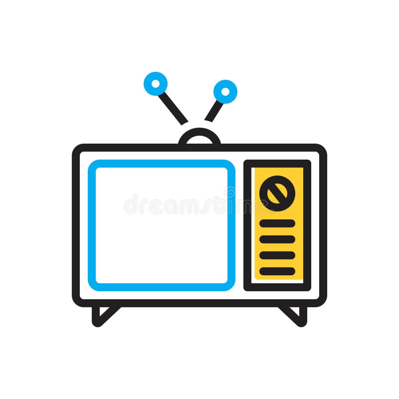 Multi Color Icon for Tv, Antenna and Electrical Stock Illustration ...