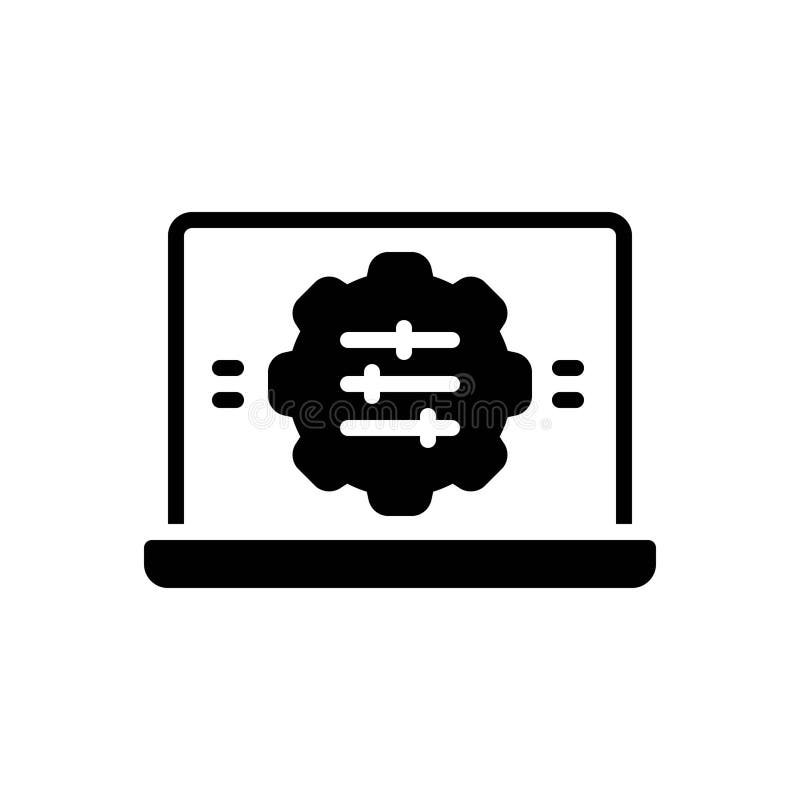 Black Solid Icon for Tweak, Adjustment and Setting Stock Illustration ...