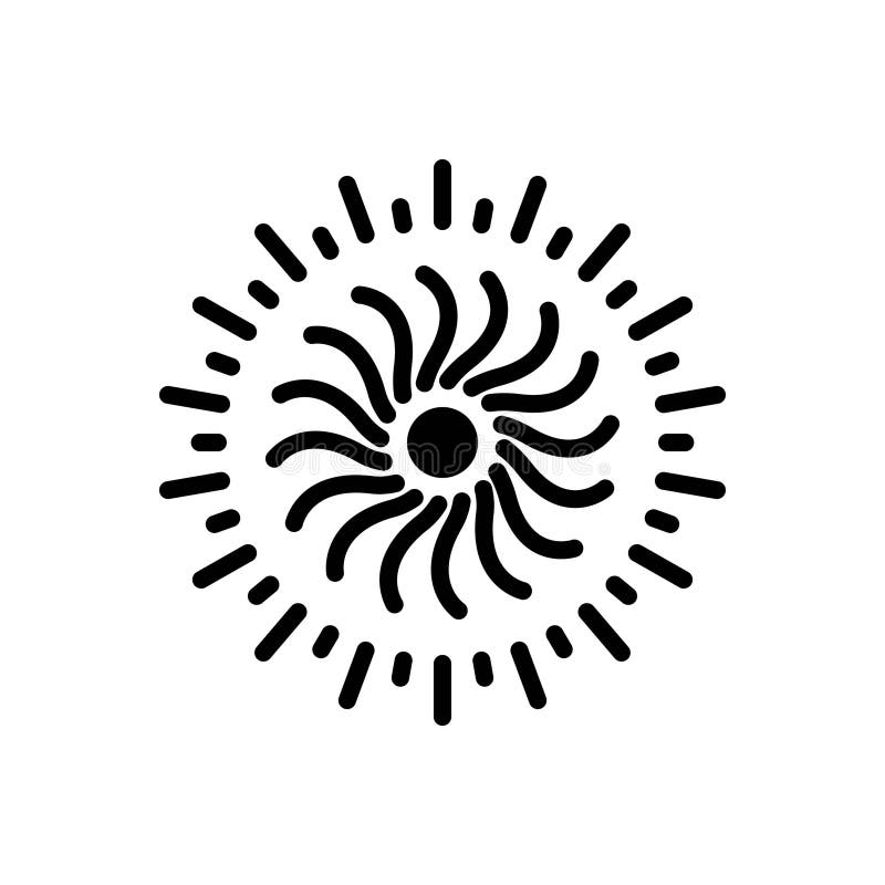 Black Solid Icon for Twist, Distort and Sunshine Stock Vector ...