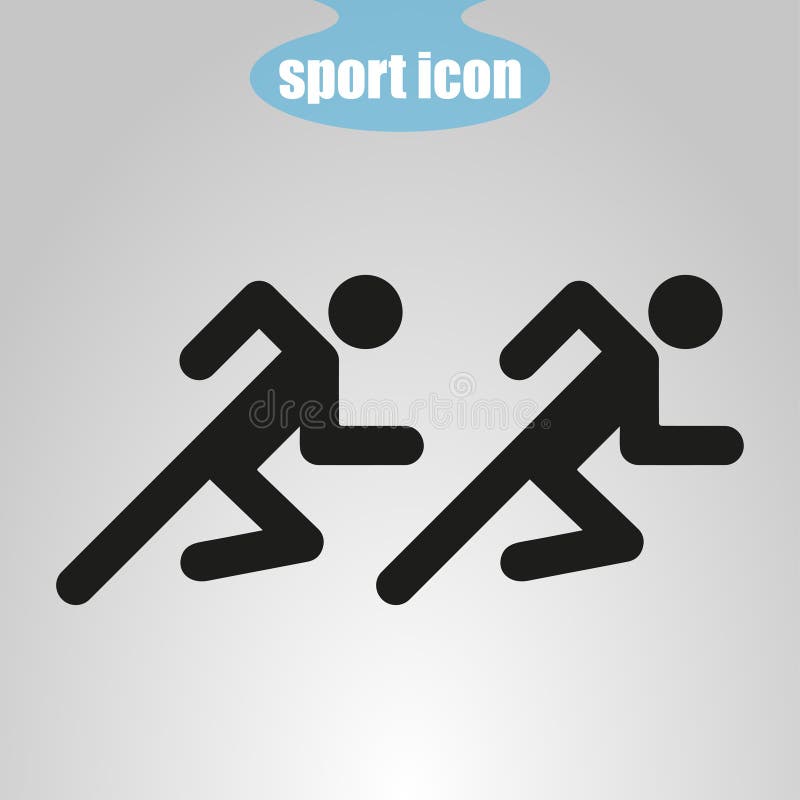 Runner Icon in a Flat Design in Black Color. Vector Illustration Eps10 ...