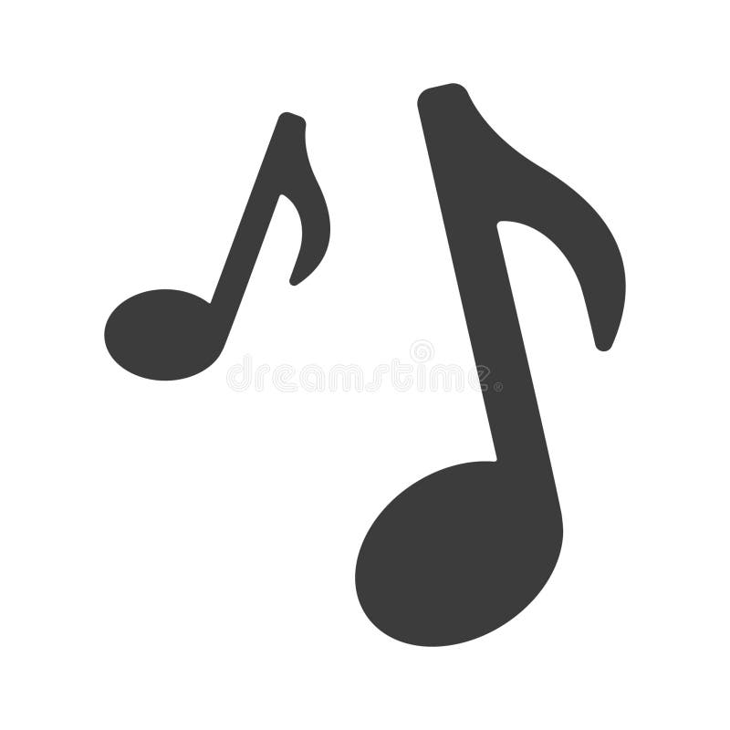 Icon of Two Black Musical Notes. Stock Vector - Illustration of symbol ...