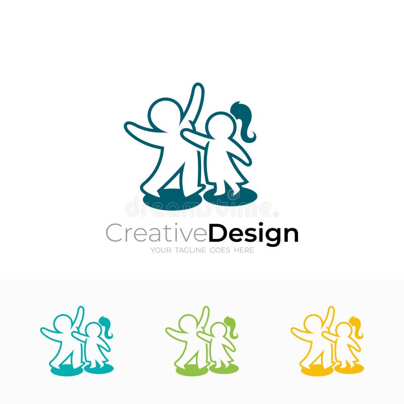 Children Playing Rainbow Logo Stock Illustrations – 70 Children Playing ...