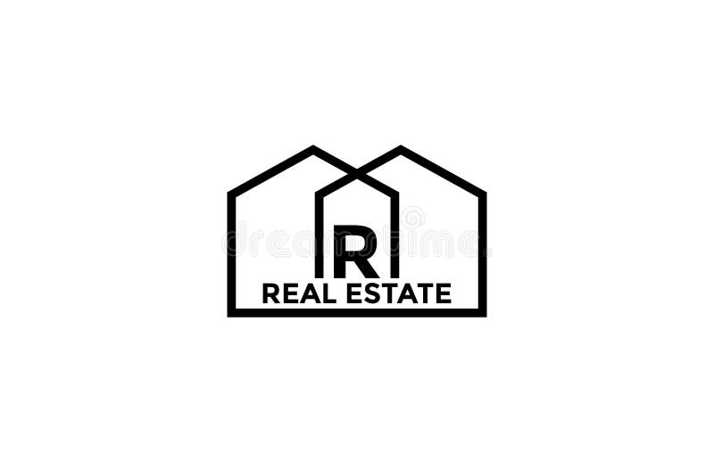 Icon Two House Letter R Real Estate Logo Stock Illustration ...