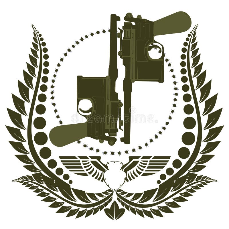 The icon with two Mauser stock vector. Illustration of abstraction ...