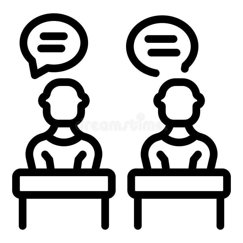 Icon of Two People with Speech Bubbles Stock Vector - Illustration of ...