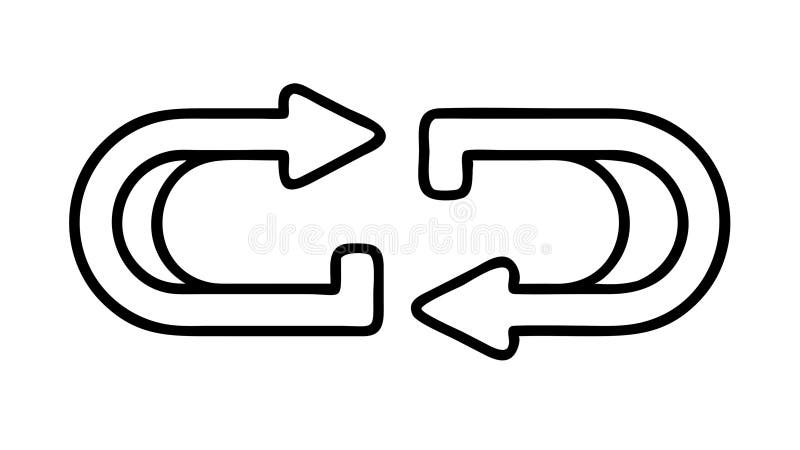 U-Turn Circular Arrows Icon for Reversal and Return, Vector Design ...