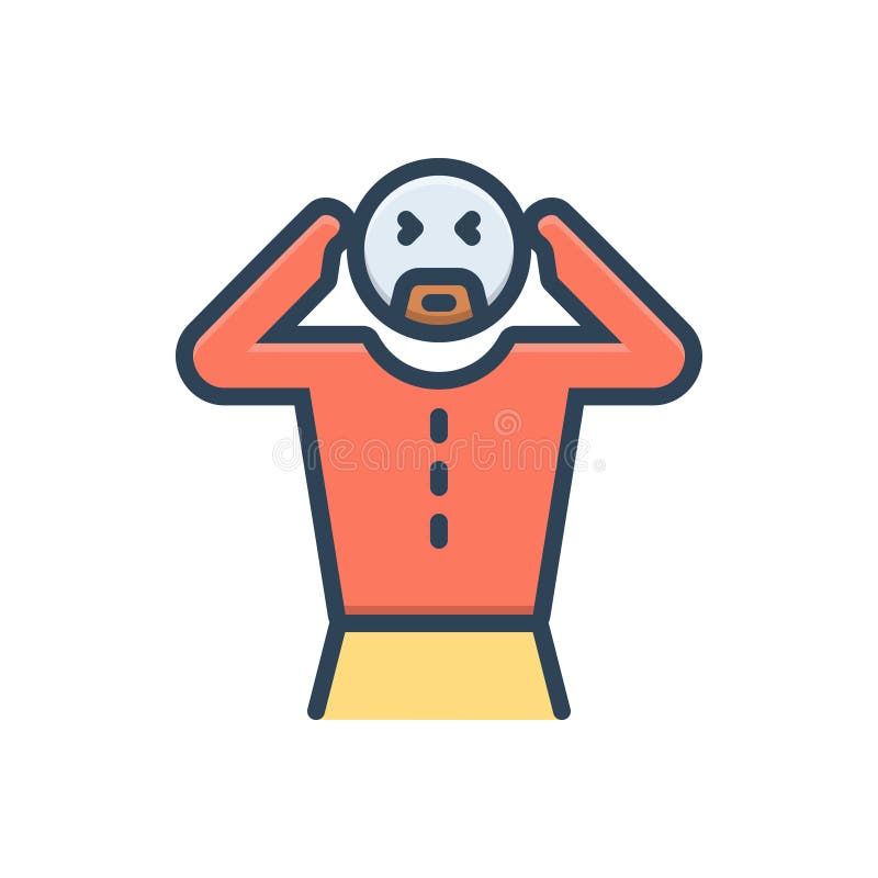 Color Illustration Icon for Unable, Incapable and Helpless Stock ...