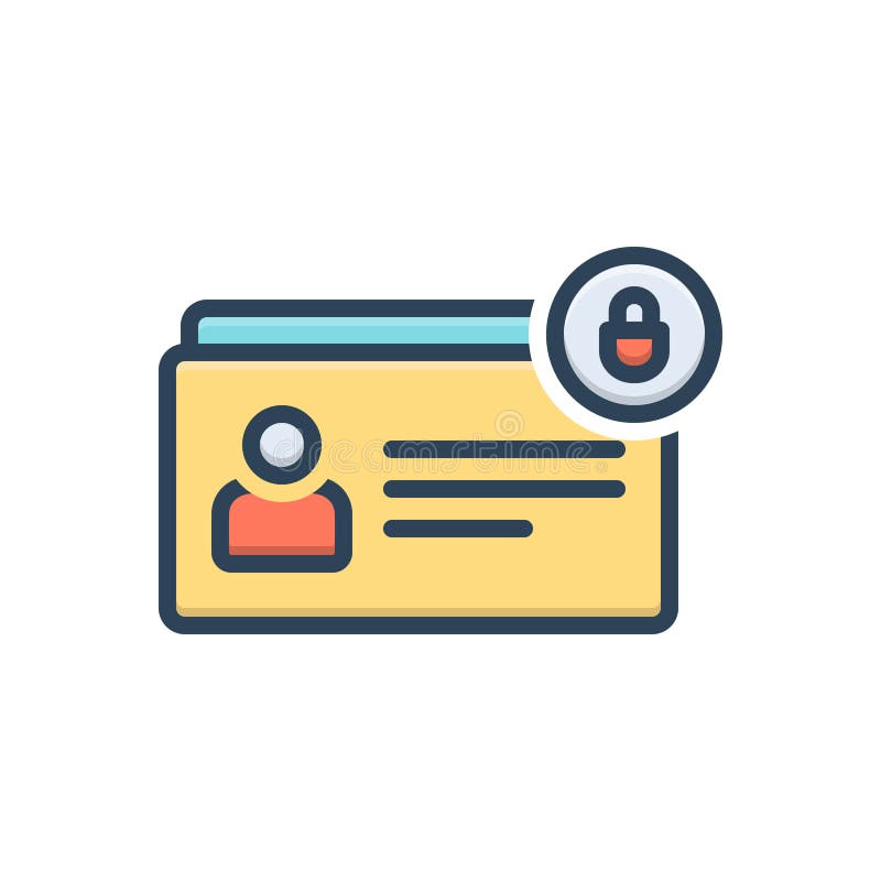 Color Illustration Icon for Unauthorized, Personal and Access Stock ...