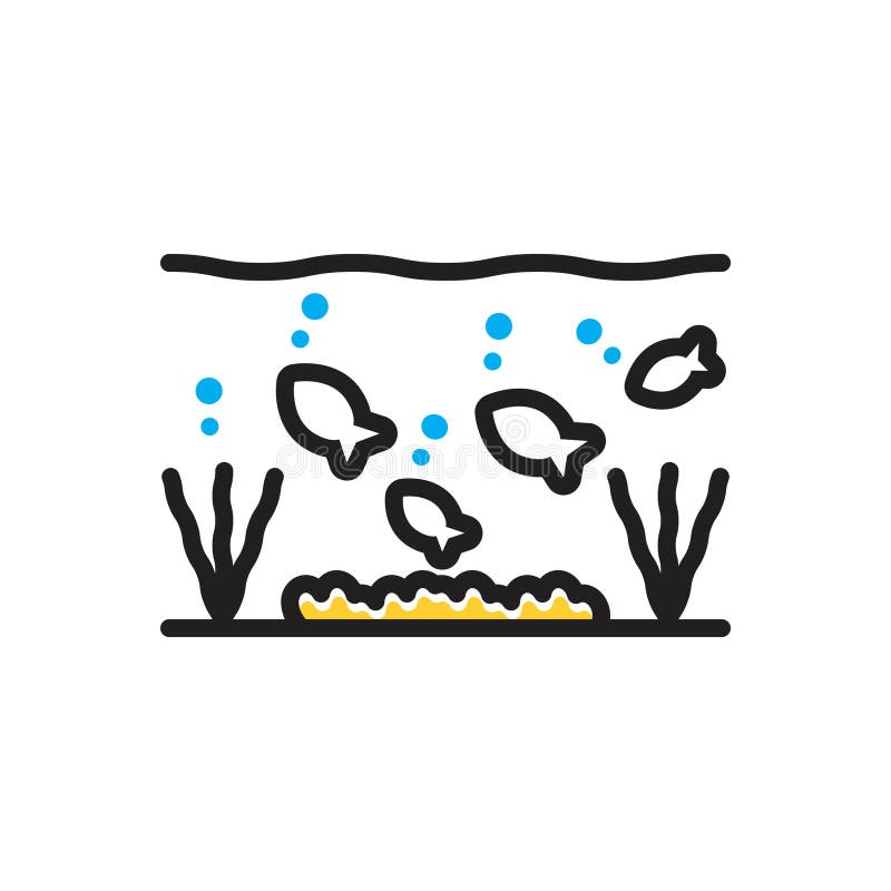 Multi Color Icon for Under, Below and Aquatic Stock Illustration ...