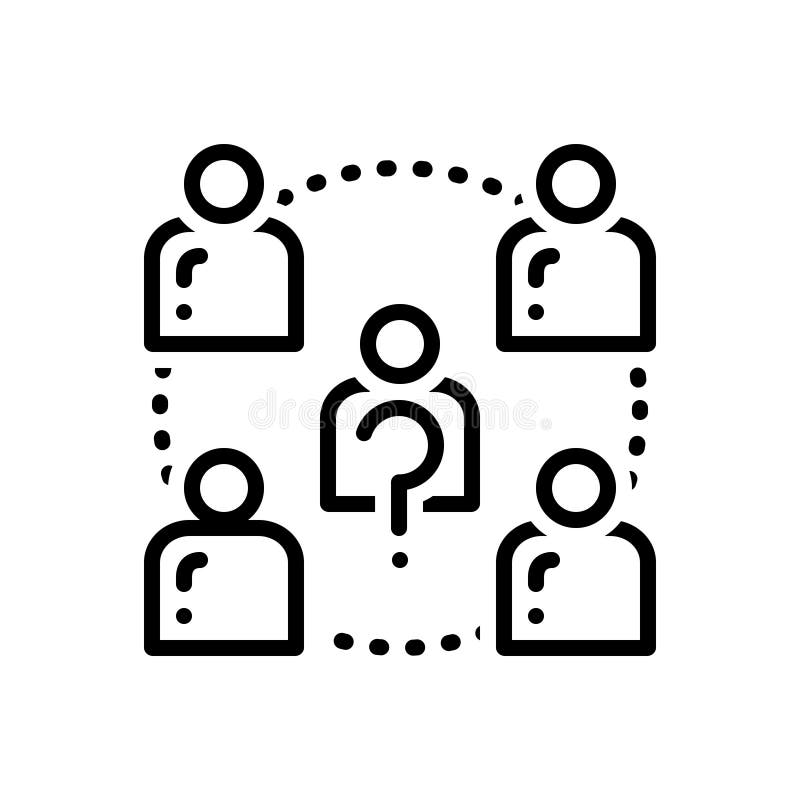 Black Line Icon for Unfamiliar, Unknown and Ignorant Stock Vector ...