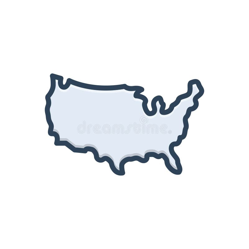 Mix Icon for United States, Map and Contour Stock Illustration ...