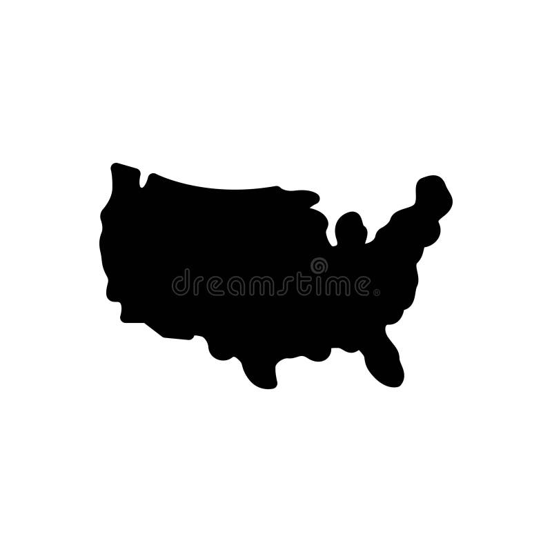 Black Solid Icon for United States, Map and Country Stock Vector ...