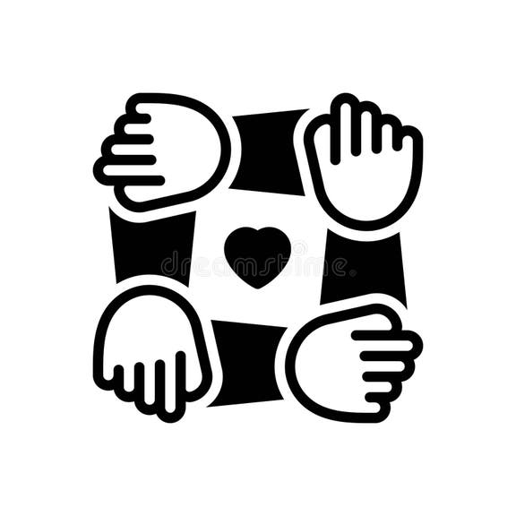 Black Solid Icon for Unity, Unification and Team Stock Vector ...