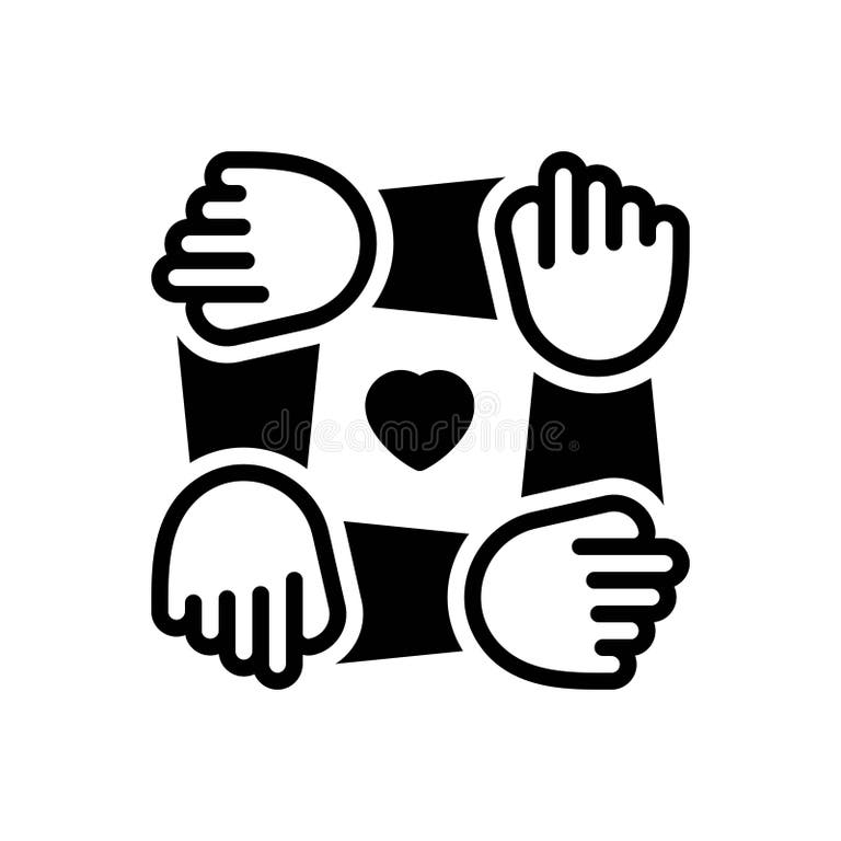 Black Solid Icon for Unity, Unification and Team Stock Vector ...