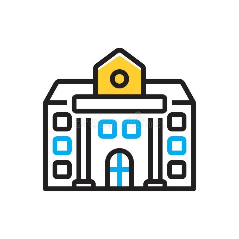Multi Color Icon for University, Academy and School Stock Illustration ...