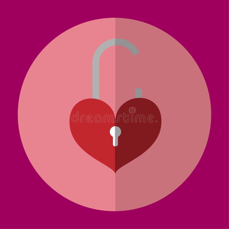 Unlock Heart Symbol stock vector. Illustration of couple - 187384644